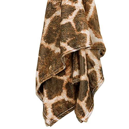 Giraffe Print Throw Blanket, Adorable Super-Soft Extra-Large Giraffe Blanket for Women, Girls, Teens and Children, Cute Fleece Giraffe Throw (50in x 60in) Warm Plush and Cozy Throw for Sofa or Couch