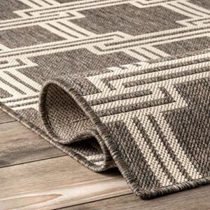 nuLOOM Frontier Greek Trellis Indoor/Outdoor Area Rug, 6' 7" x 9', Grey