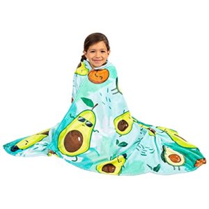 Avocado Throw Blanket, Adorable Super-Soft Extra-Large Fluffy Avocado Blanket for Adults, Kids, Boys and Girls, Fleece Cute Avocado Blanket (50 in x 60 in) Warm and Cozy Throw for Bed, Crib or Couch