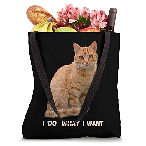 I Do What I Want Funny Orange Tabby Cat Lovers Gifts Tote Bag