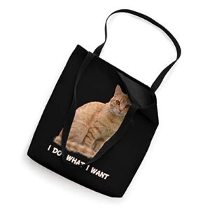 I Do What I Want Funny Orange Tabby Cat Lovers Gifts Tote Bag