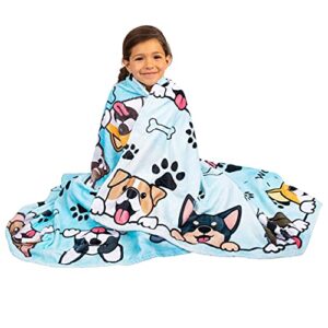 Dog Throw Blanket, Super-Soft Adorable Extra-Large Puppy Blanket for Women, Men, Teens, Kids, Dogs and Dog Lovers, Fleece Dog Print Blanket (50in x 60in) Warm and Cozy Throw for Bed Couch or Sofa