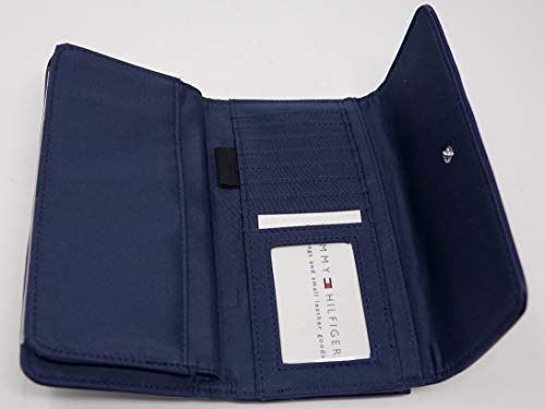 Tommy Hilfiger Women's Navy Blue Logo Debossed Checkbook Wallet Clutch Bag