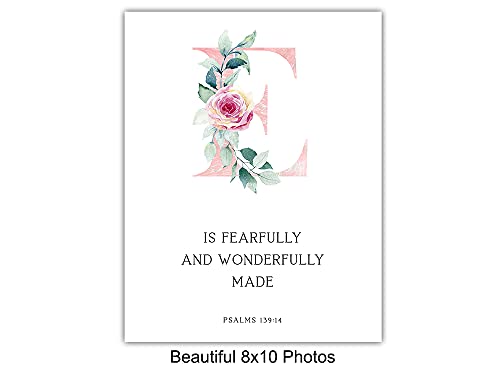 Religious Art & Wall Decor - She Is Clothed With Strength And Dignity - Fearfully And Wonderfully Made - She Is More Precious Than Jewels - Proverbs 31 -Psalm 139 Wall Art - Christian Gifts for Women