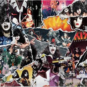 INTIMO KISS Blanket Magazine Rip Collage Music Band Super Soft Fleece Throw Blanket 48" x 60" (122cm x152cm)