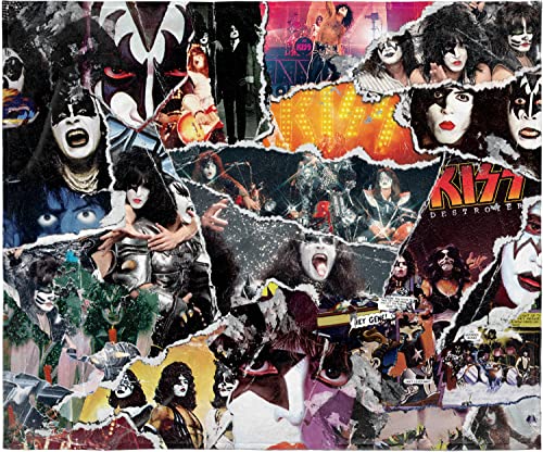 INTIMO KISS Blanket Magazine Rip Collage Music Band Super Soft Fleece Throw Blanket 48" x 60" (122cm x152cm)