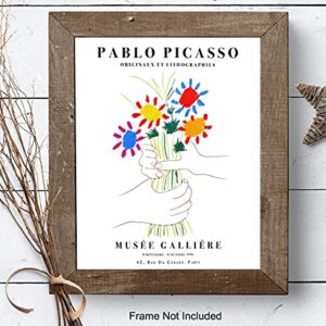 Pablo Picasso Wall Art & Decor - LARGE 11x14 - Pablo Picasso Poster Prints - Mid Century Modern Minimalist Abstract Aesthetic Room Decor - Gallery Wall Art - Bouquet of Peace - Flowers - Museum Poster