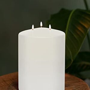 HYOOLA White Three Wick Large Candle - 4.75 x 8 Inch - Unscented Big Pillar Candles - 120 Hour - European Made