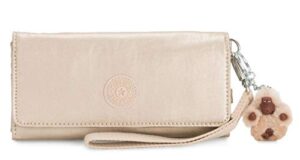 kipling rubi large wristlet wallet – starry gold metallic