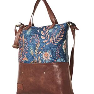 Mona B Amelia Upcycled Recycled Durrie Vegan Tote Handbag with RFID Blocking