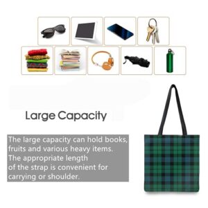 Tote Bag for Women,MacKay Clan Green Blue and Black Tartan Cute Bags Hand bags for Travel, Work