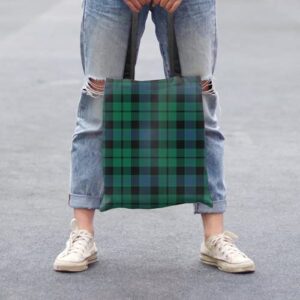 Tote Bag for Women,MacKay Clan Green Blue and Black Tartan Cute Bags Hand bags for Travel, Work