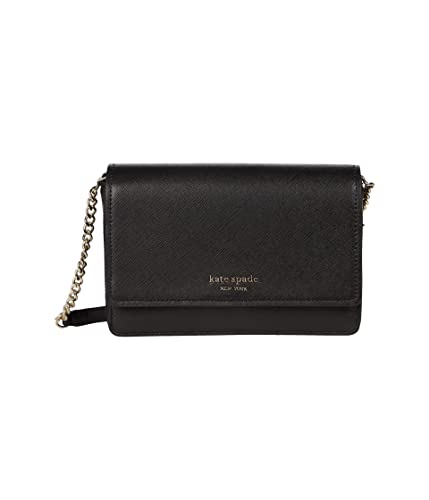 Kate Spade New York Spencer Saffiano Leather Flap Chain Wallet Black One Size