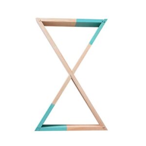 garneck wall shelf decor wooden floating shelf triangle funnel shaped shelf organizer wall mount decorative display shelves home office wall storage holder green botanical decor