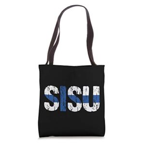 sisu finnish flag finland suomi distressed gift tote bag