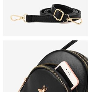 NUWA Small Crossbody Bag Mini Backpack Purse Shoulder Cellphone Women Girl Cute Lady Handbags (Black)