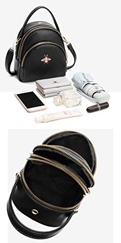 NUWA Small Crossbody Bag Mini Backpack Purse Shoulder Cellphone Women Girl Cute Lady Handbags (Black)