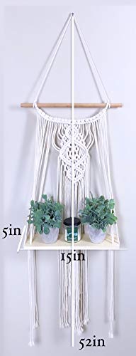 Shaelin Home, Macrame Shelf, Macrame Wall Hanging Shelf, Boho Decor, Floating Shelf, Boho Hanging Shelf, Beach House Wall Decor, Wall Shelves, Macrame Boho Decor, Hanging Plant Shelf