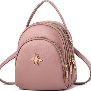 NUWA Small Crossbody Bag Mini Backpack Purse Shoulder Cellphone Women Girl Cute Lady Handbags (Pink)