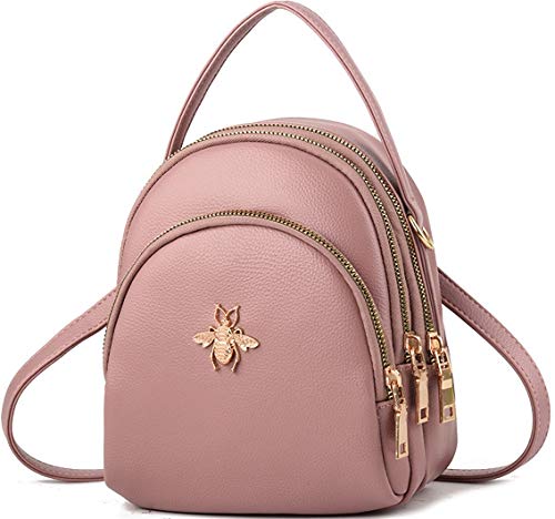 NUWA Small Crossbody Bag Mini Backpack Purse Shoulder Cellphone Women Girl Cute Lady Handbags (Pink)