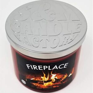 Fireplace Candle ~ 100% Natural Soy Scented Candle ~ Fireplace Fireside Candle (Large 3 Wick)