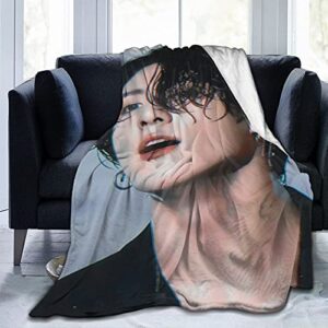 Jungkook Jeon Jung Kook Soft and Comfortable Warm Throw Blanket Beach Blanket Picnic Blanket Fleece Blankets for Sofa,Office Bed car Camp Couch (50"x40")