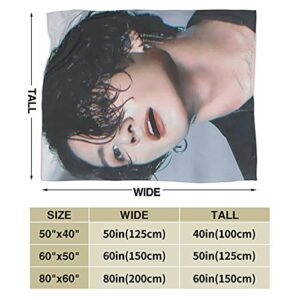 Jungkook Jeon Jung Kook Soft and Comfortable Warm Throw Blanket Beach Blanket Picnic Blanket Fleece Blankets for Sofa,Office Bed car Camp Couch (50"x40")