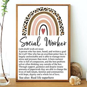 HOUVSSEN Social Worker Definition Noun Social Worker Gift Social Emotional Definition d Metal Tin Signs 8x12 Inch Tin Sign/Poster Metal