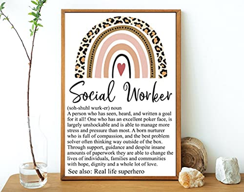 HOUVSSEN Social Worker Definition Noun Social Worker Gift Social Emotional Definition d Metal Tin Signs 8x12 Inch Tin Sign/Poster Metal