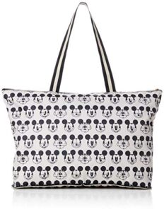 hapitas(ハピタス) folding tote bag, dn1. mickey mouse face black