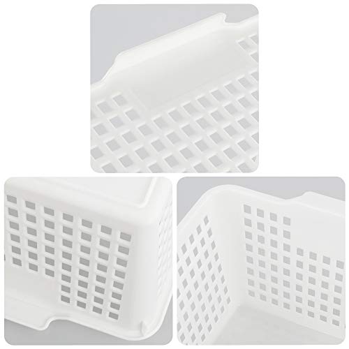 Kiddream Set of 3 White Storage Bins Plastic Baskets For Organizing