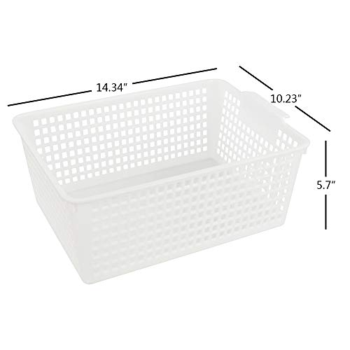 Kiddream Set of 3 White Storage Bins Plastic Baskets For Organizing