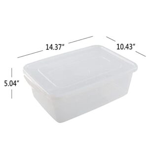 Readsky 14 L Clear Plastic Storage Latch Box with Lids, 4-Pack