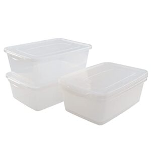 Readsky 14 L Clear Plastic Storage Latch Box with Lids, 4-Pack