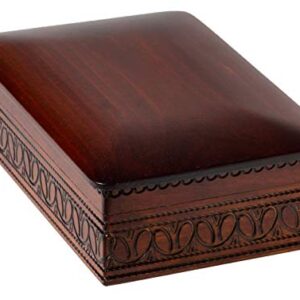 Polish Handmade Large Elegant Slightly Rounded 9" Wooden Box for Keepsakes, Love Letters, Jewelry, and Specialty Items