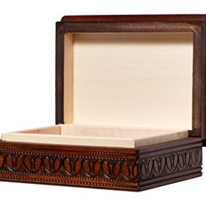 Polish Handmade Large Elegant Slightly Rounded 9" Wooden Box for Keepsakes, Love Letters, Jewelry, and Specialty Items