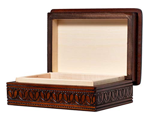 Polish Handmade Large Elegant Slightly Rounded 9" Wooden Box for Keepsakes, Love Letters, Jewelry, and Specialty Items