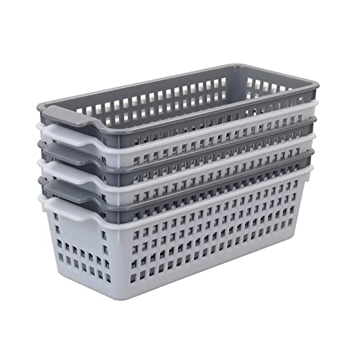 Kiddream 6 Pack Small Storage Baskets, Slim Plastic Baskets Bins, 11.57" x 5" x 3.42"