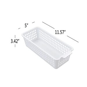 Kiddream 6 Pack Small Storage Baskets, Slim Plastic Baskets Bins, 11.57" x 5" x 3.42"