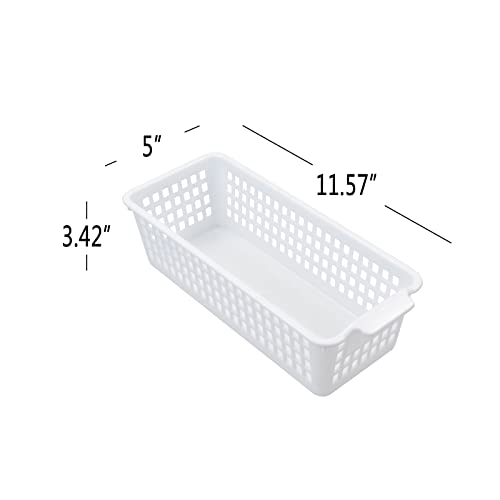 Kiddream 6 Pack Small Storage Baskets, Slim Plastic Baskets Bins, 11.57" x 5" x 3.42"