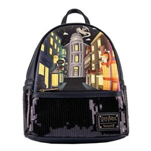 loungefly harry potter diagon alley sequin womens double strap shoulder bag purse