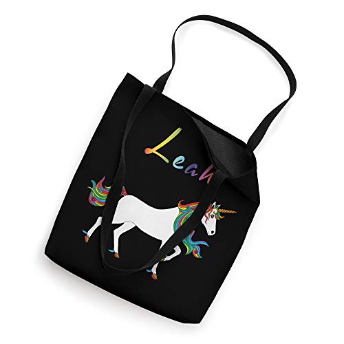 LEAH : Unicorn Personalized First Name Gift For Girls : Tote Bag