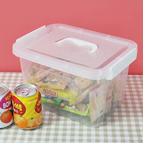 Kiddream Clear Plastic Storage Bins with Lids, 6 Quart Latch Boxes Set of 6, F