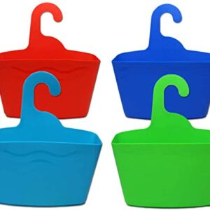 Zelica Storage Basket Caddy with Hook | Stackable Neon Plastic Baskets | Hang on Doors, in Closets, Showers, and More