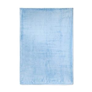 Eco Recycle Soft Royal Plush Oversized Throw Blanket, Made from 30% Recycled Fibers, 50"x70", Light Blue