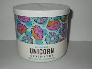 white barn bath and body works unicorn sprinkles 3 wick candle 14.5 ounce white blue label