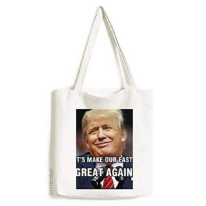 american ridiculous great president image tote canvas bag shopping satchel casual handbag