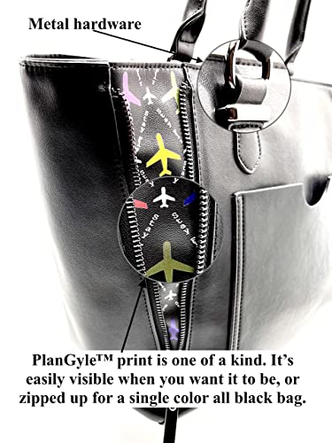 StayFly Aviation Handbag for Women – Leather Women's Handbag with Airplane Print – Large Storage Capacity – Stylish Women Bag for Travel, Flight