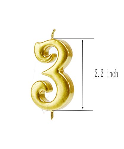 Mart 35th Birthday Candles,Gold Number 35 Cake Topper for Birthday Decorations