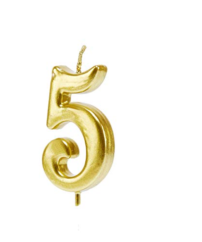 Mart 35th Birthday Candles,Gold Number 35 Cake Topper for Birthday Decorations